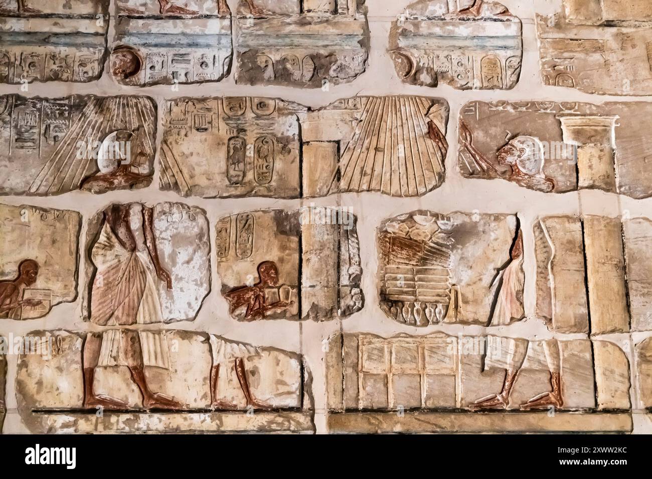 Luxor museum, Wall of king Amenhotep IV(Akhenaten), from Karnak and ...