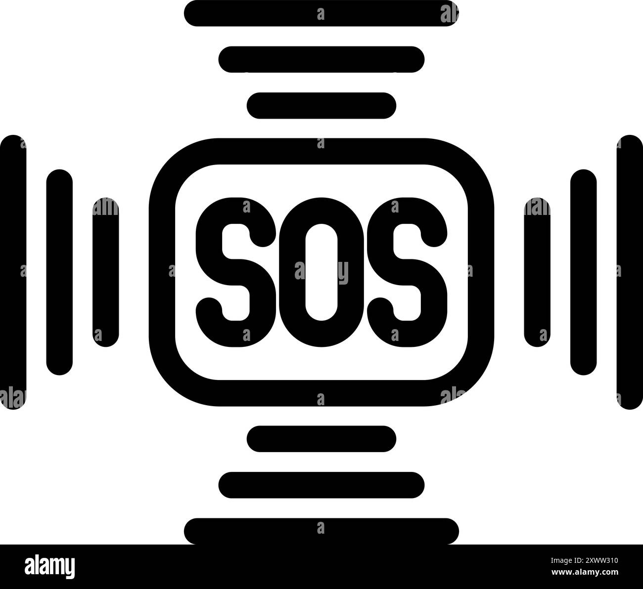Sos signal sending an alert message, requesting emergency assistance ...