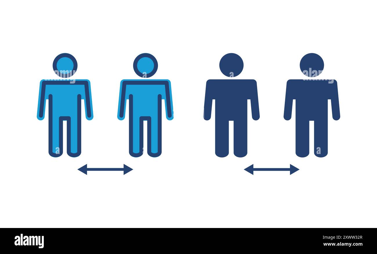 Social distance icon vector. social distancing icon. self quarantine ...