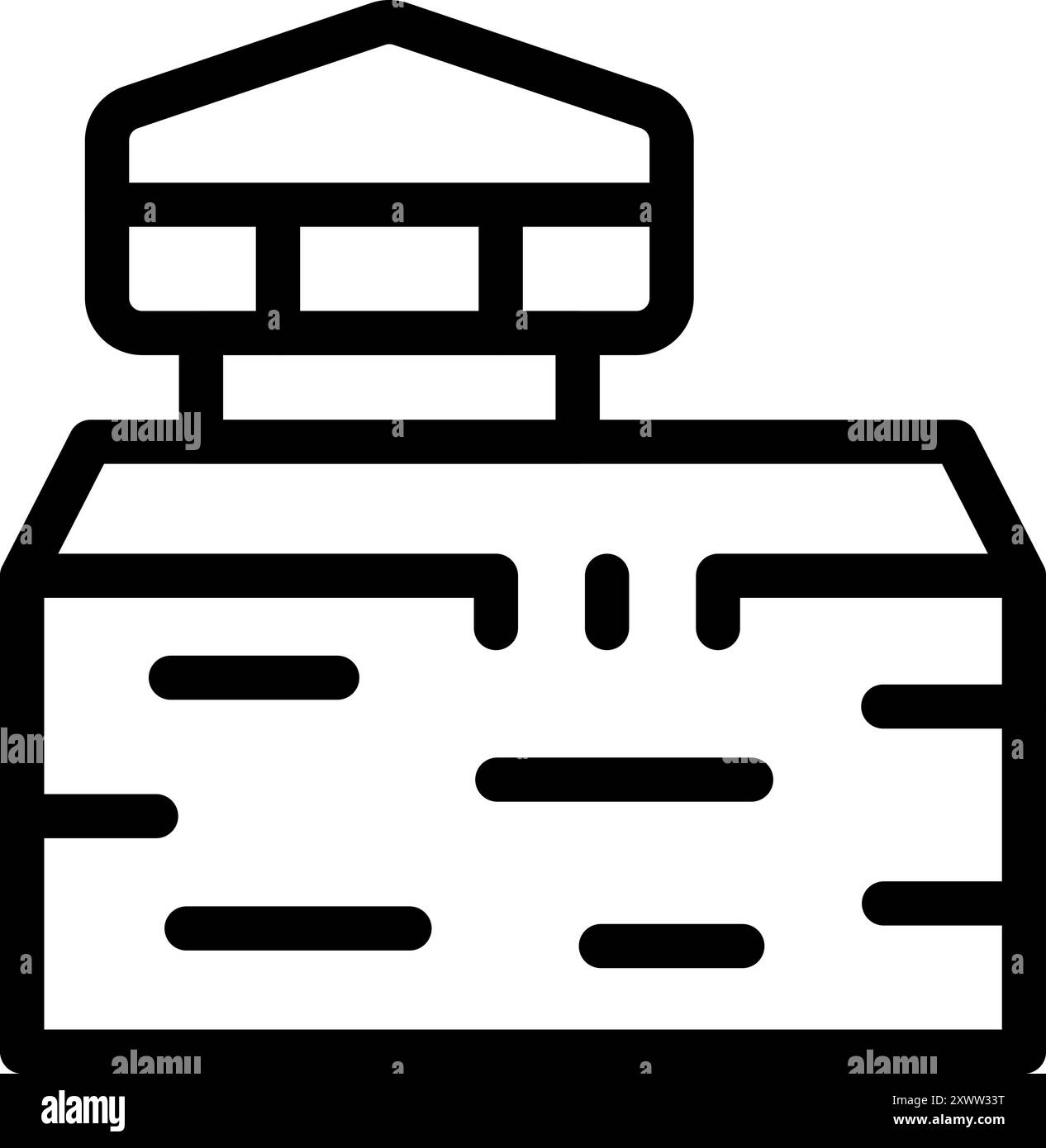 Water tower providing water supply system for city buildings, essential ...