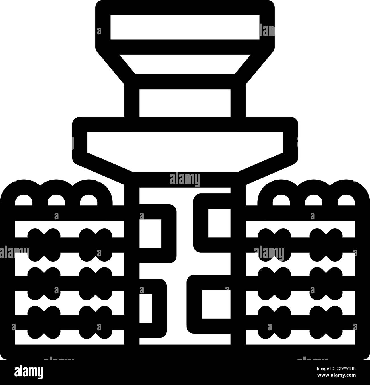 Simple icon representing an airport control tower, essential for ...