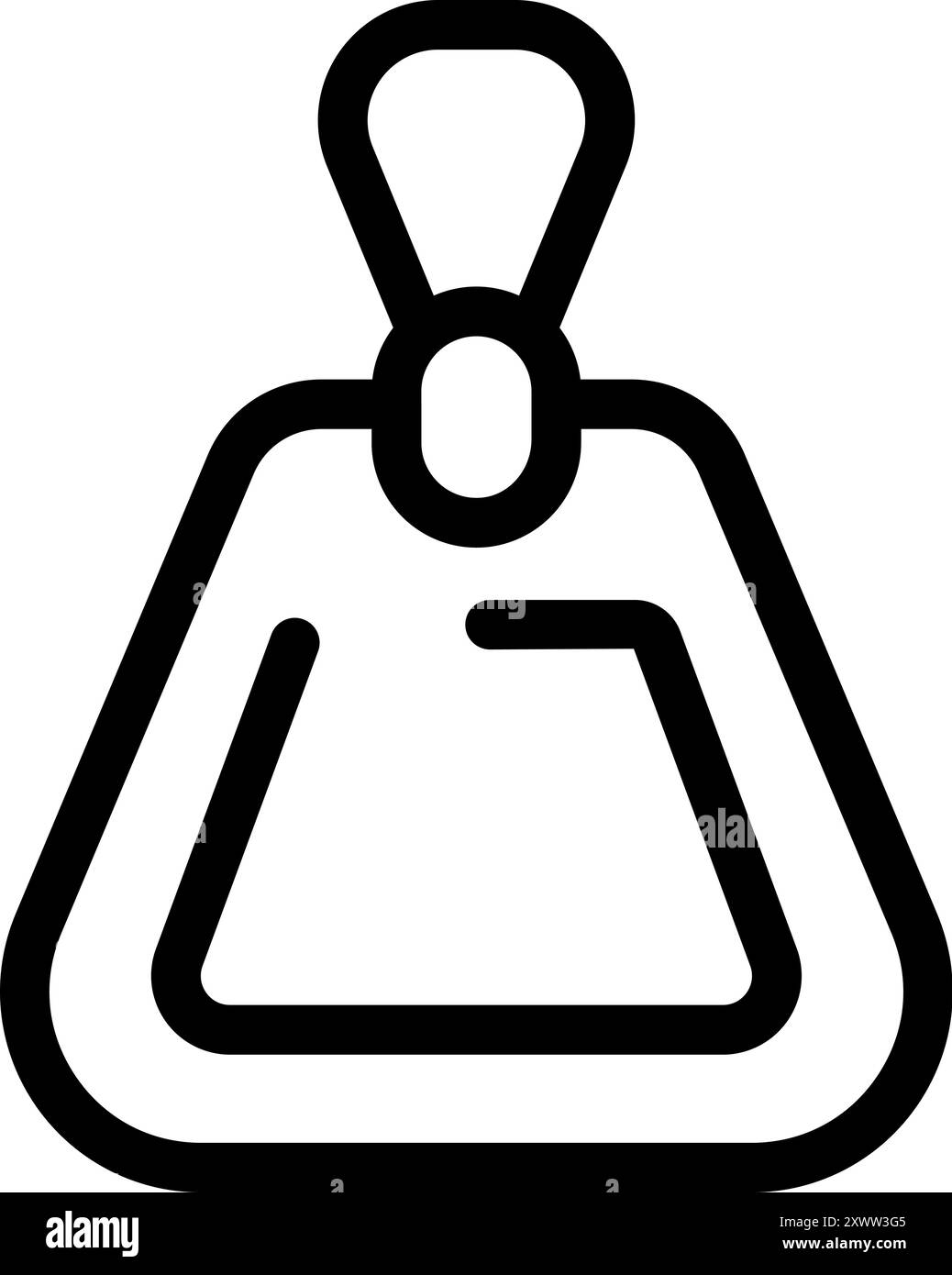 Simple black outline icon of a kettlebell weight, perfect for fitness ...