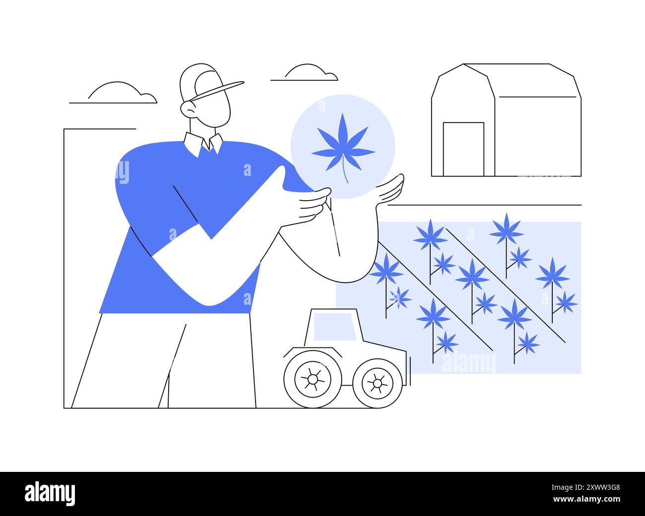 Outdoor cannabis farm isolated cartoon vector illustrations Stock ...