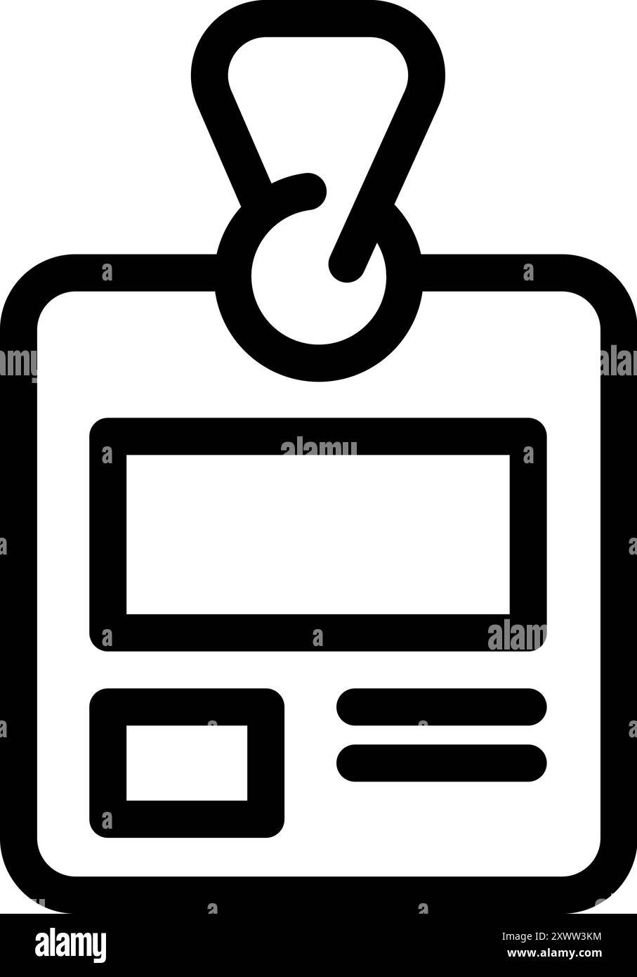 Simple icon of an id card hanging from a lanyard, perfect for ...