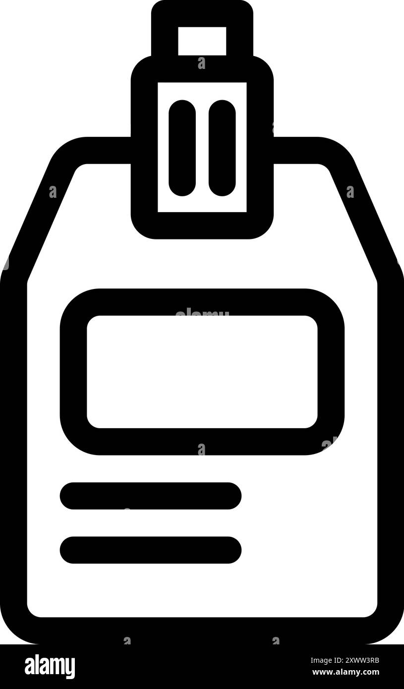 Simple black and white icon of a usb flash drive taking the form of an ...