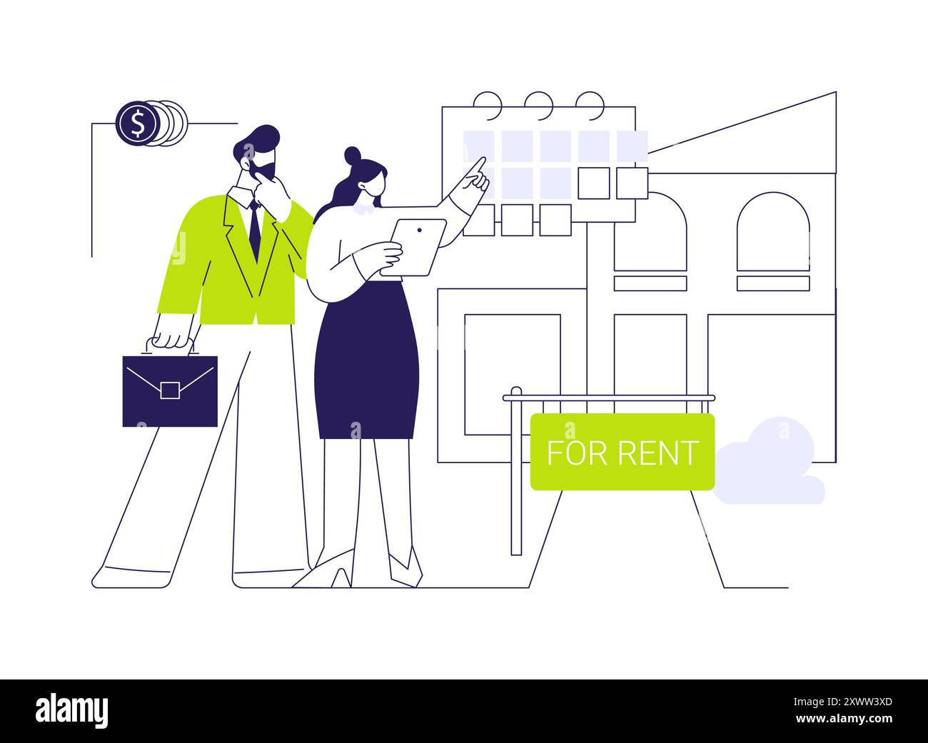 Renting a retail property abstract concept vector illustration Stock ...