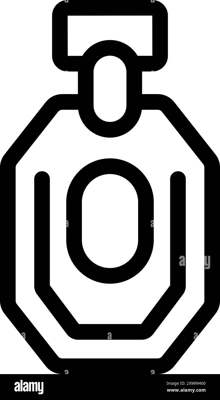 Simple black and white line art icon of a perfume bottle, perfect for ...