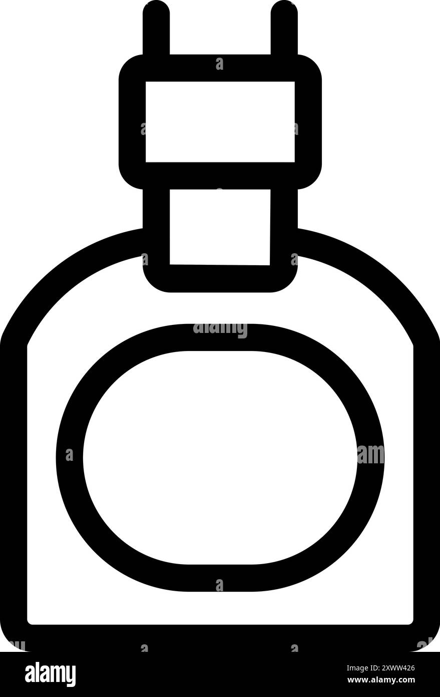 Line art icon of a smart bottle connecting to an energy source Stock ...