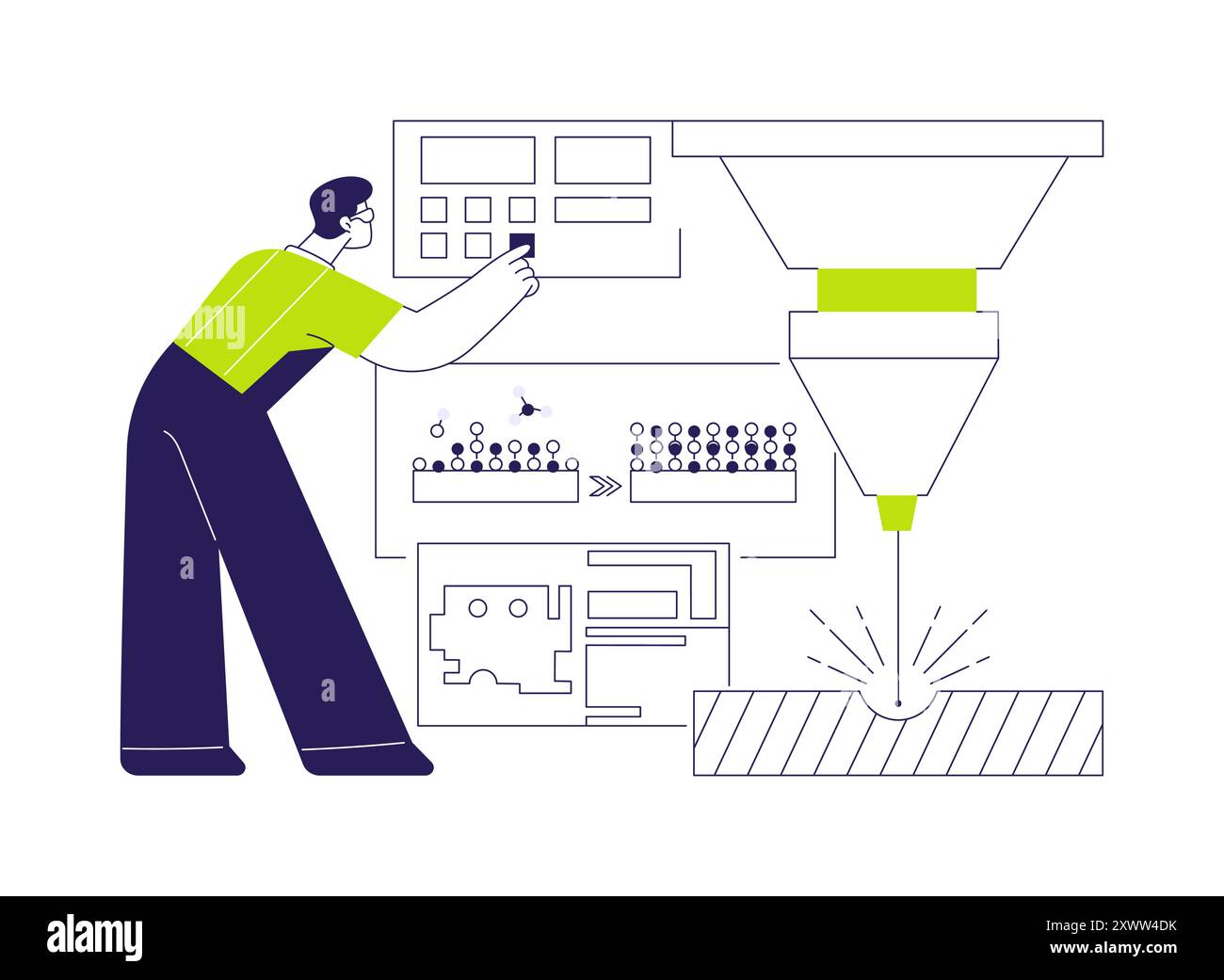 Cutting lasers abstract concept vector illustration Stock Vector Image ...