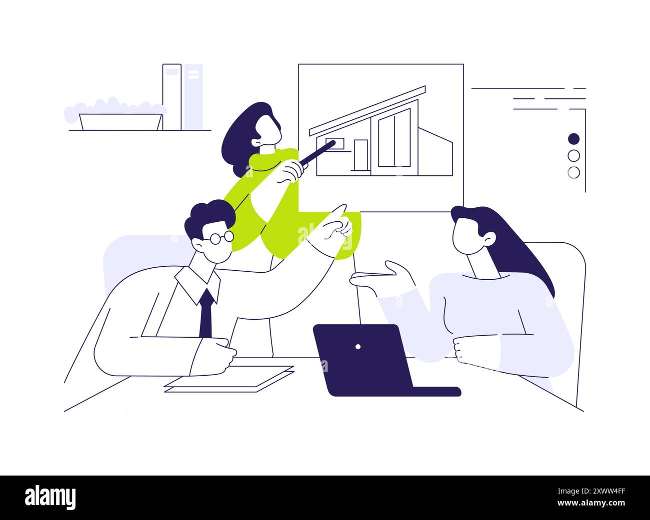 Meeting architect abstract concept vector illustration Stock Vector ...