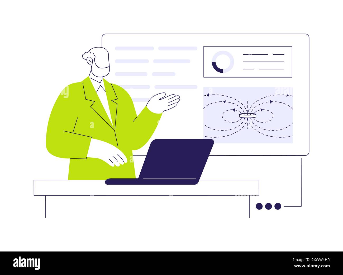 Participate in physics conference abstract concept vector illustration ...