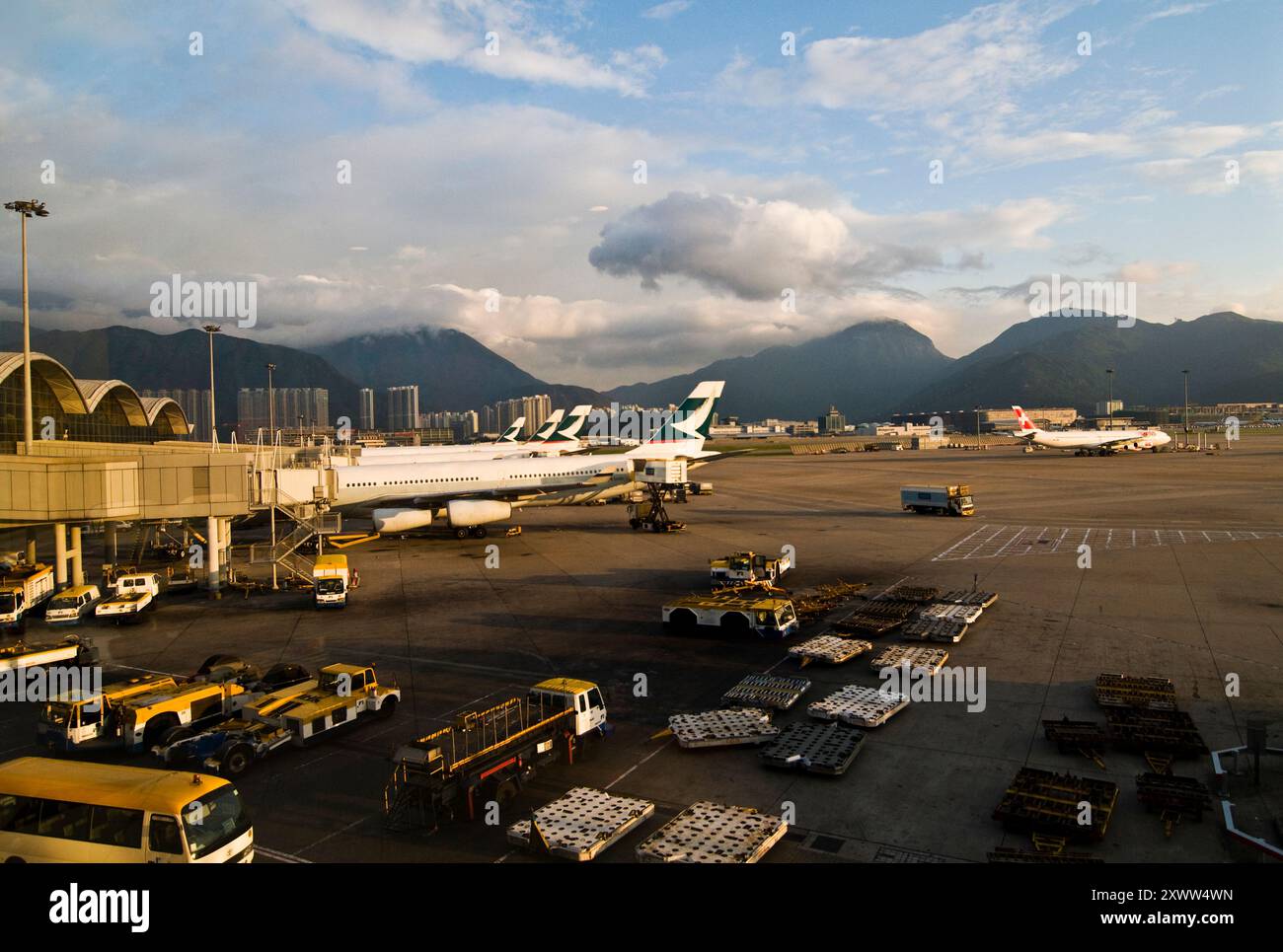 Cathay Pacific airplanes at the Hong Kong International airport Stock ...