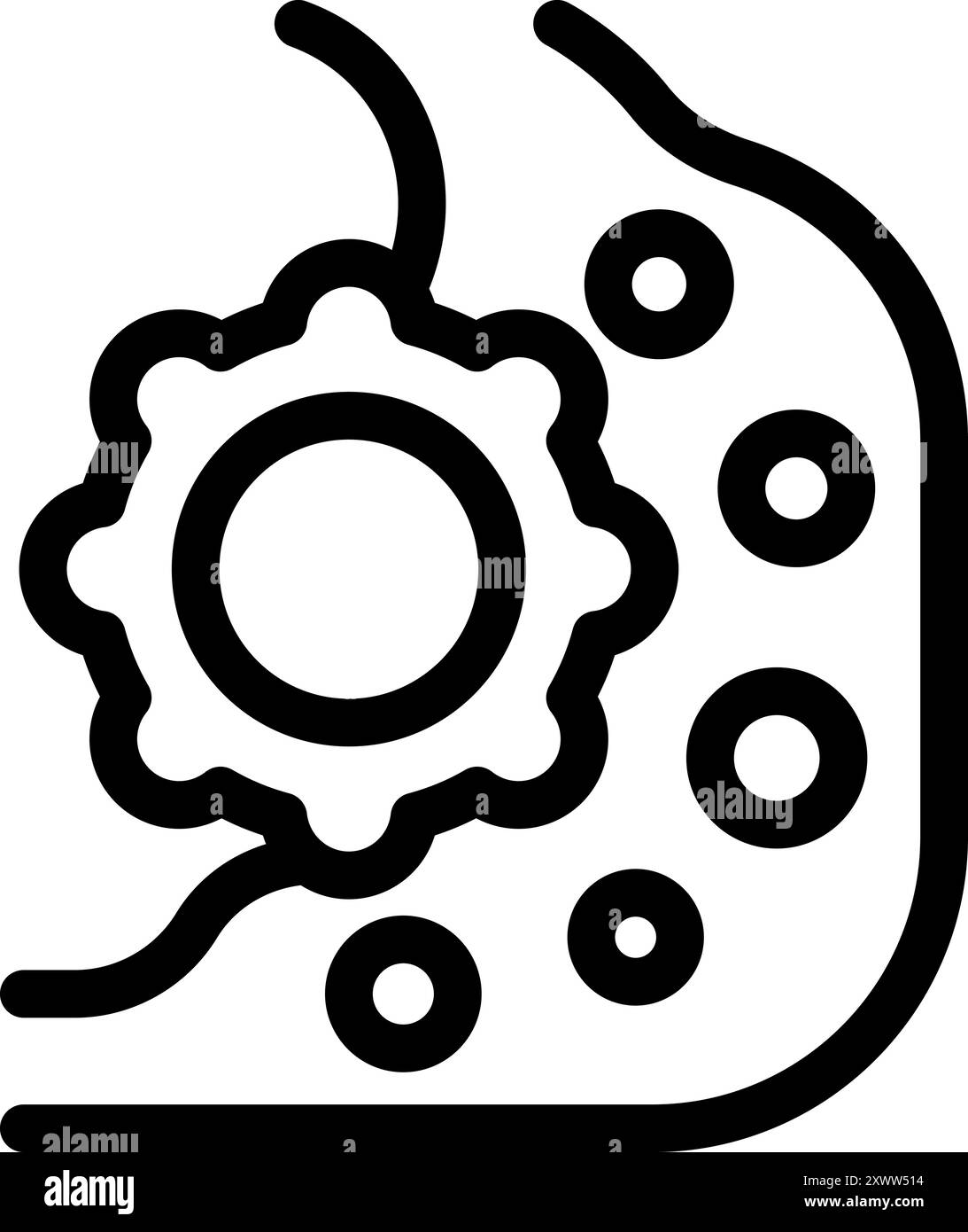 Gear working inside a human cell, symbolizing the complex and efficient ...