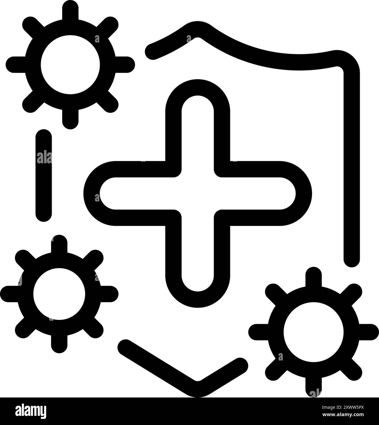 Medical shield is protecting from virus and bacteria Stock Vector Image ...