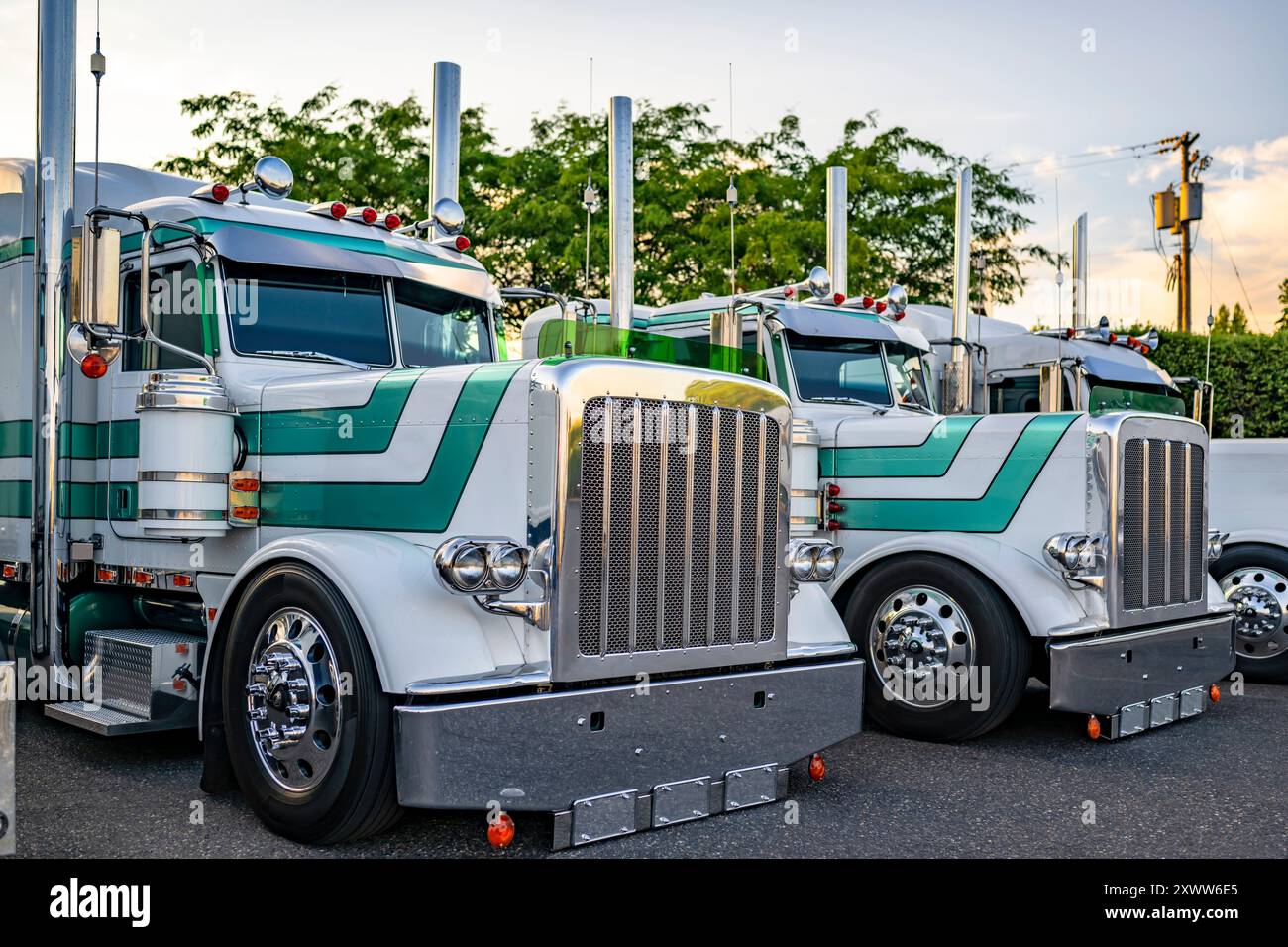 Stylish Industrial white carrier classic big rig semi trucks with step ...