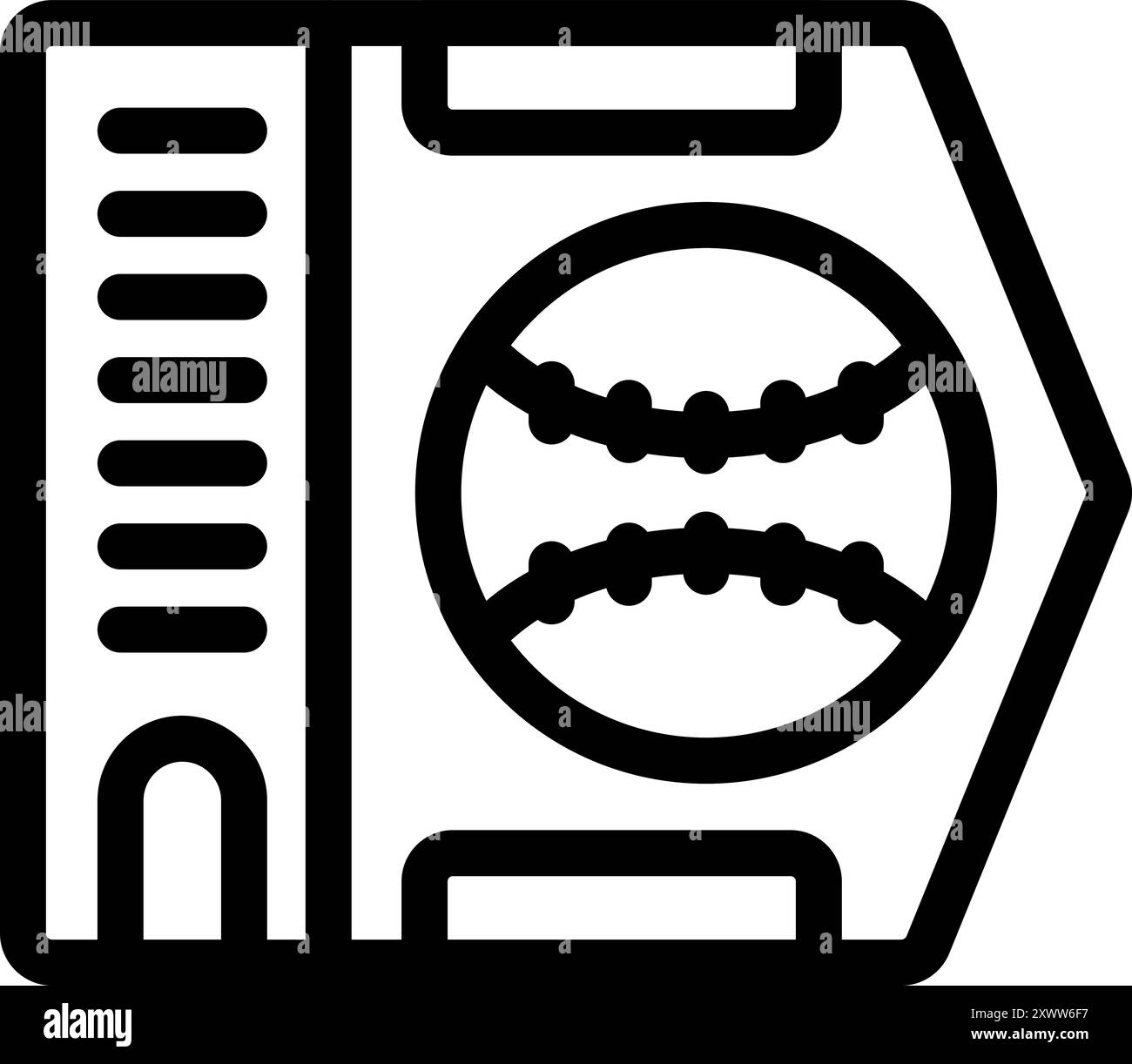 Simple, bold icon of a baseball field, featuring the dugout and ...