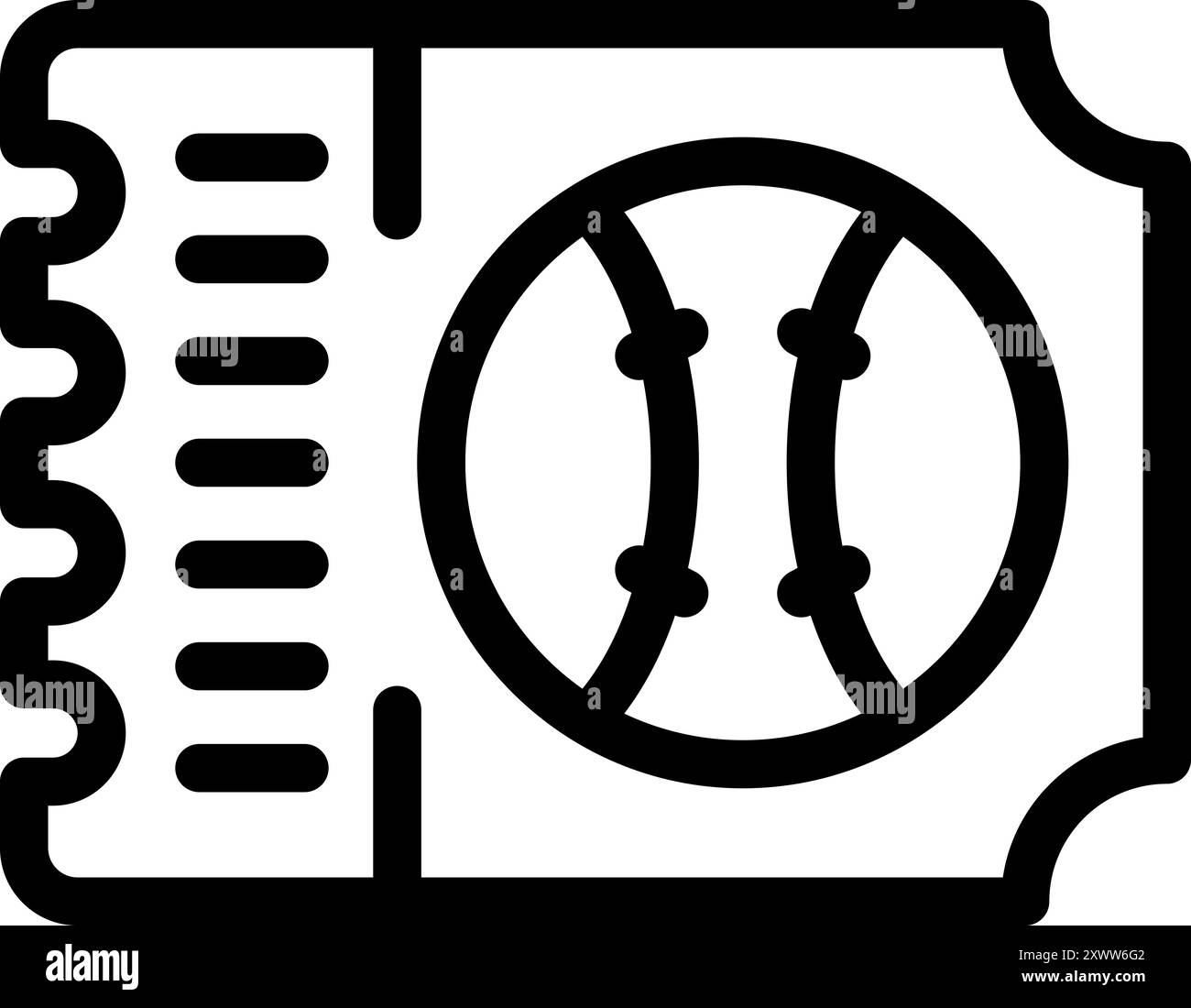 This icon is depicting a baseball ticket granting access to a sporting ...