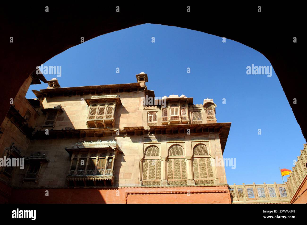 Beautiful buildings in the fort in Bikaner, Rajasthan, India Stock ...