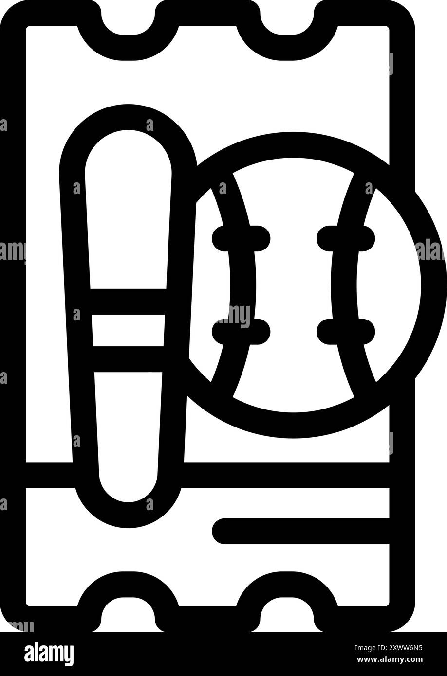 Simple vector icon representing a baseball ticket, perfect for apps or ...
