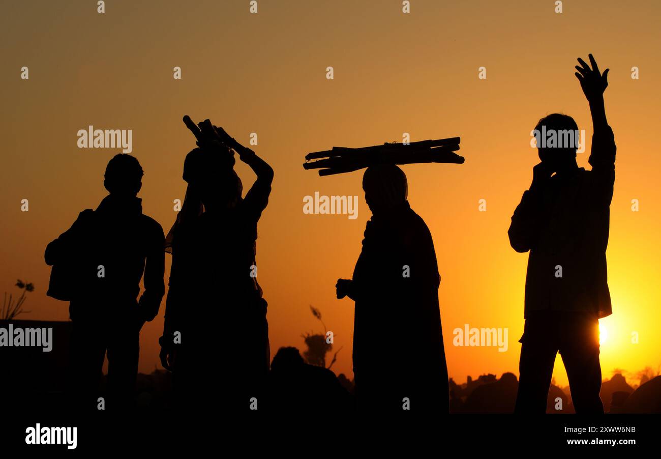 Farmers head back home after a very long day in the Nagaur camel and ...