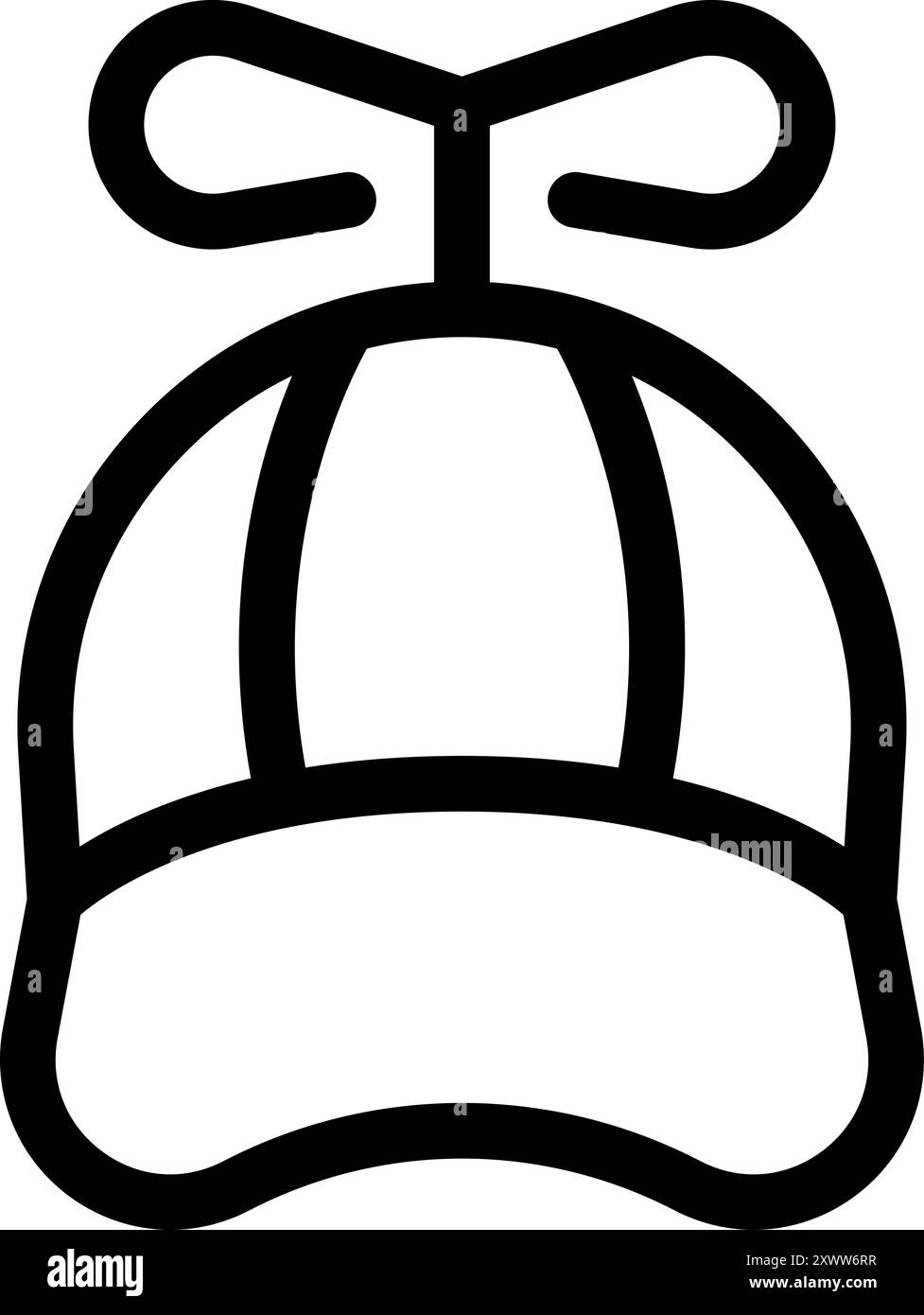 Cartoon style icon of a funny hat with a propeller on top, perfect for ...