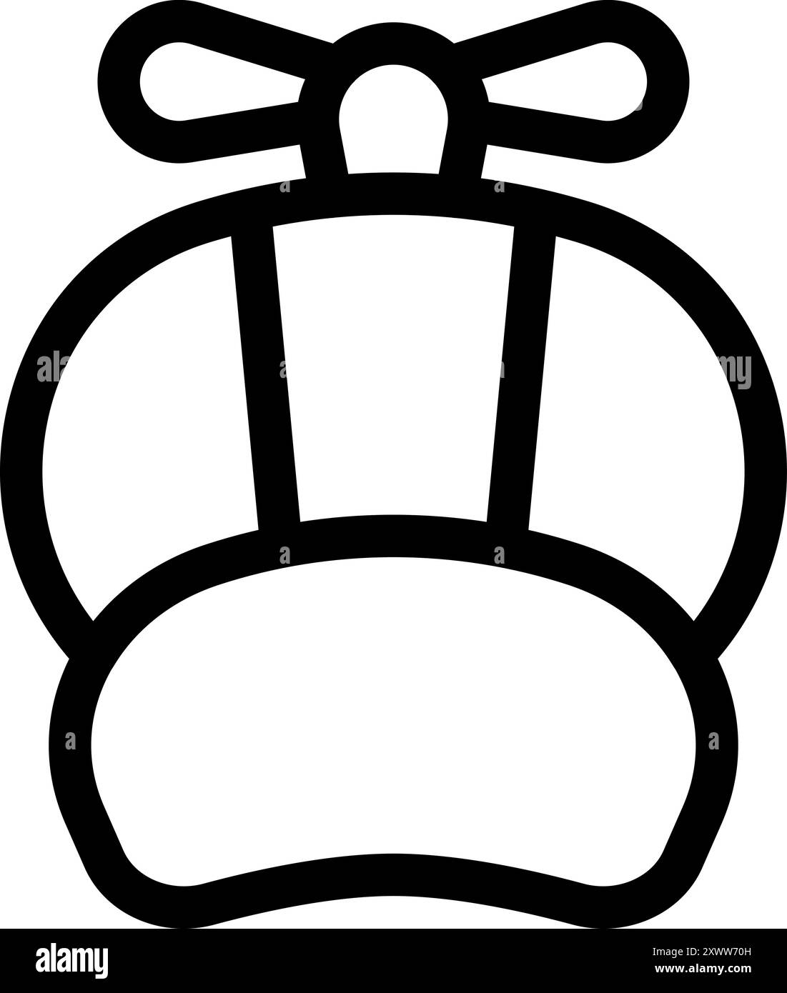 Simple black and white line icon of a traditional japanese hat, perfect ...