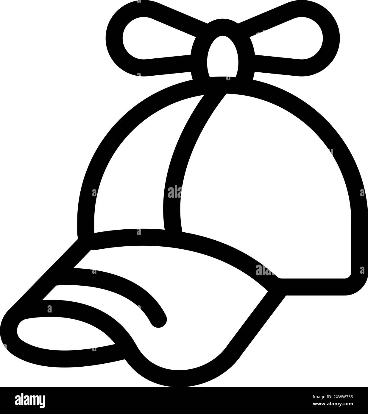 Simple line drawing of a baseball cap with a propeller on top Stock ...