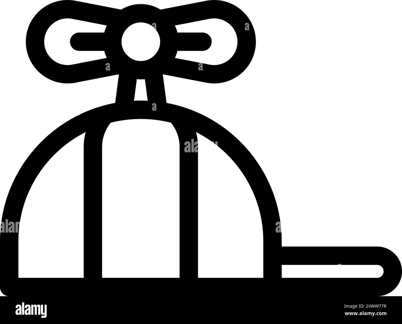 Simple icon of a funny hat with a rotating fan on top, perfect for ...