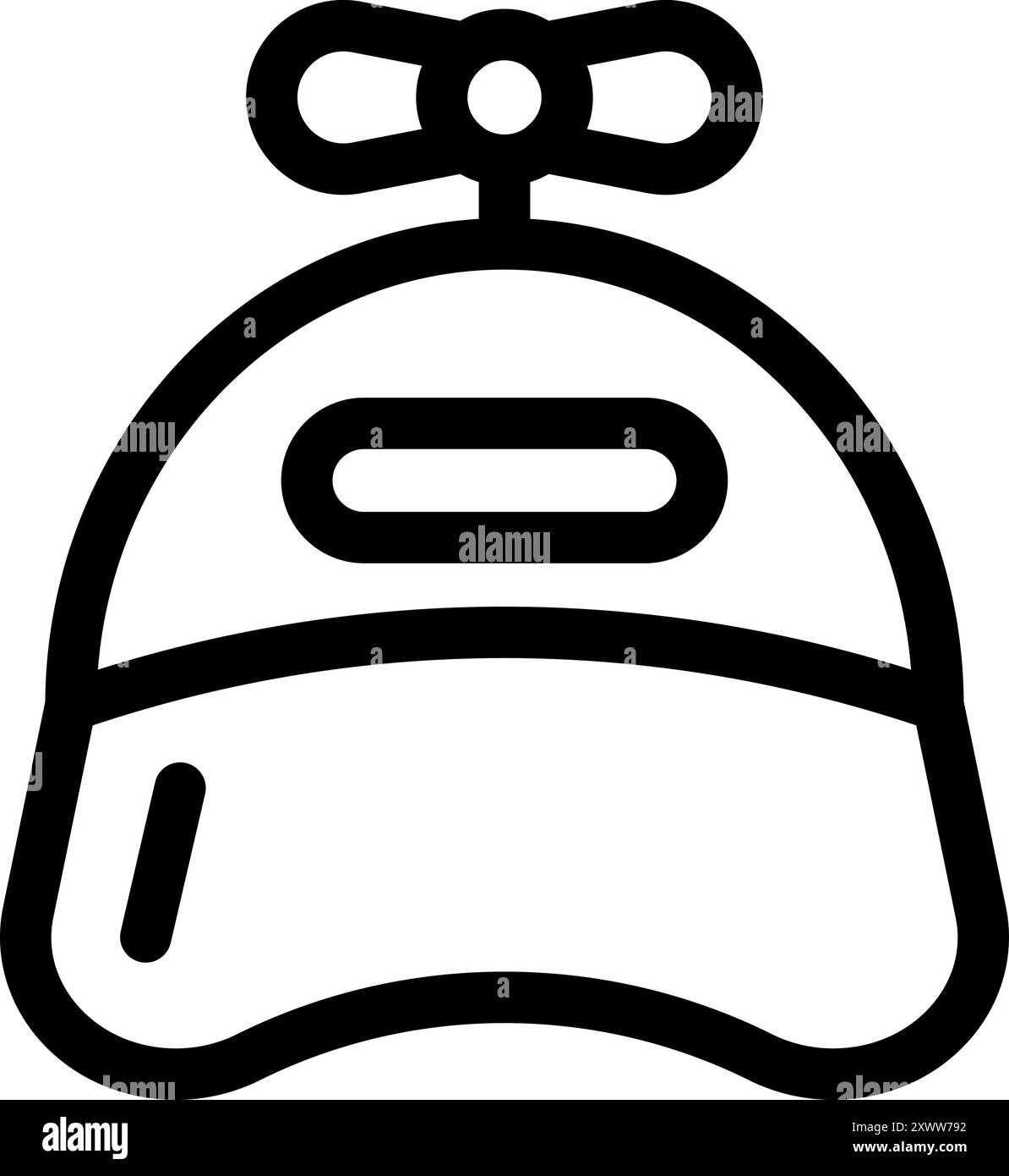 Simple line drawing of a baseball cap with a propeller on top ...