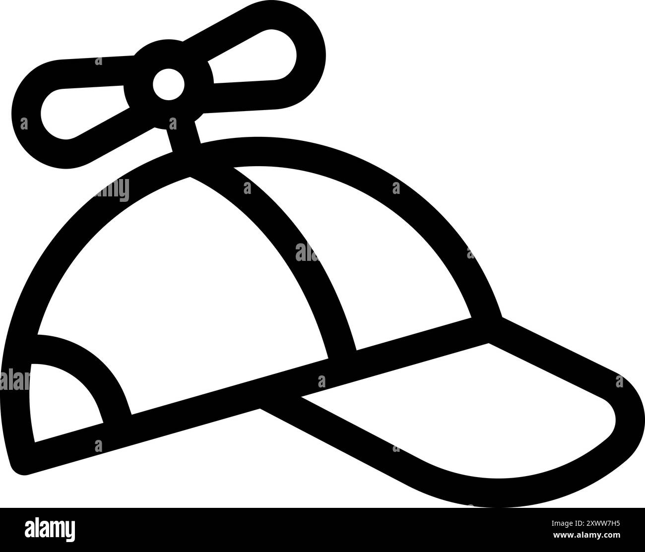 Black and white vector illustration of a propeller hat, often ...