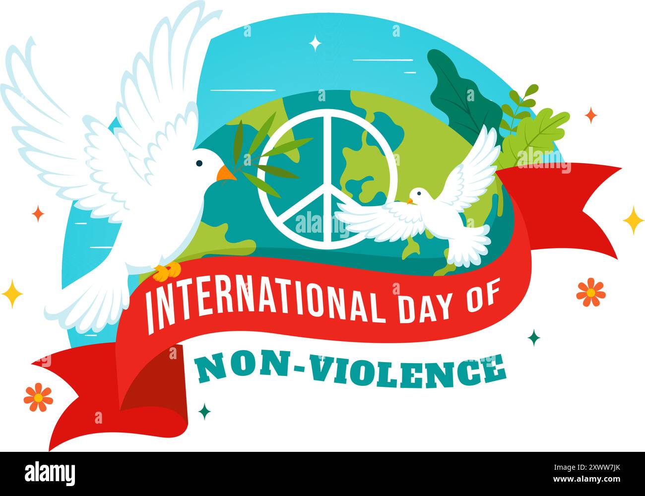International Day of Non-Violence Vector Illustration on October 2nd, a ...