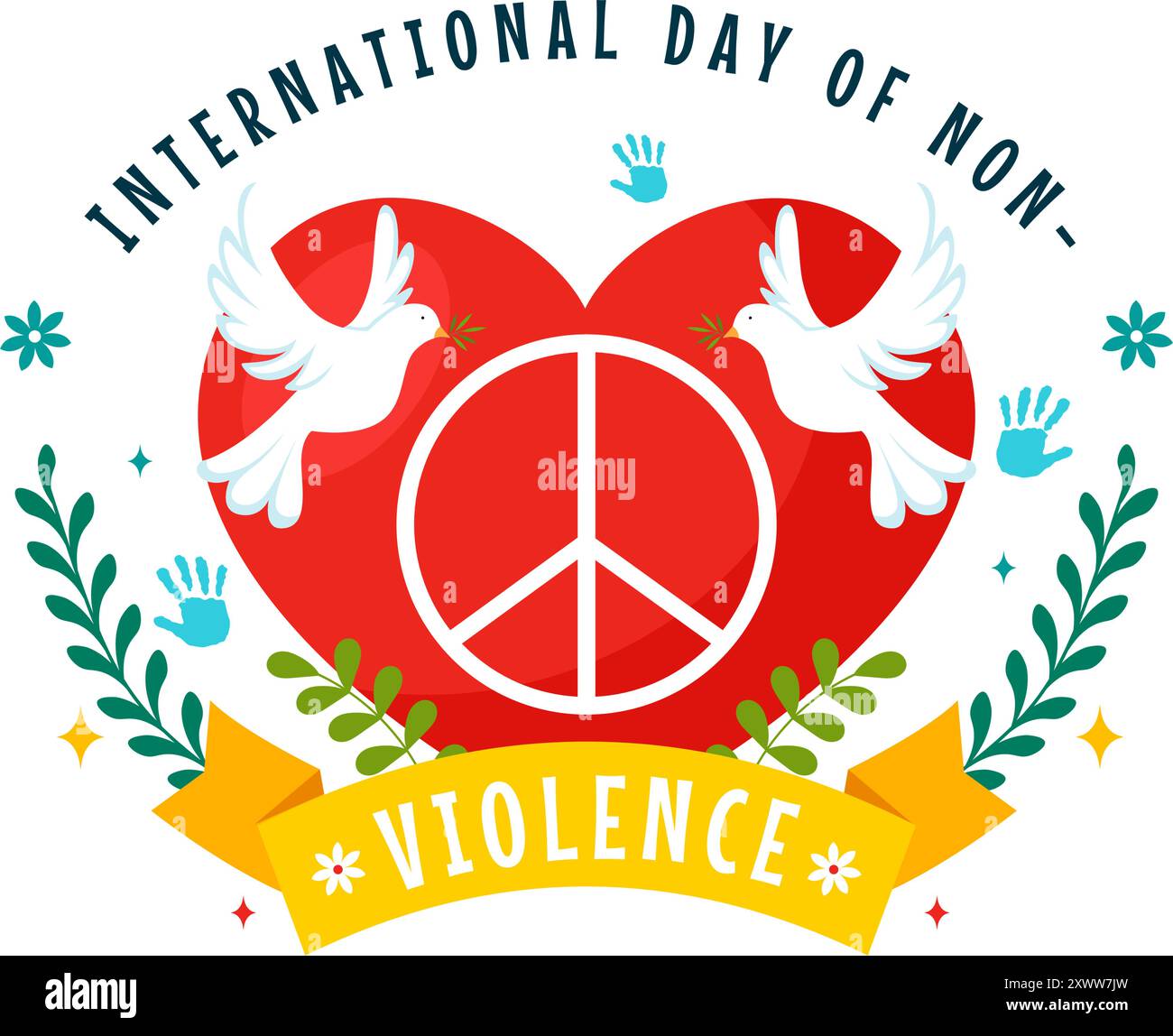 International Day of Non-Violence Vector Illustration on October 2nd, a ...