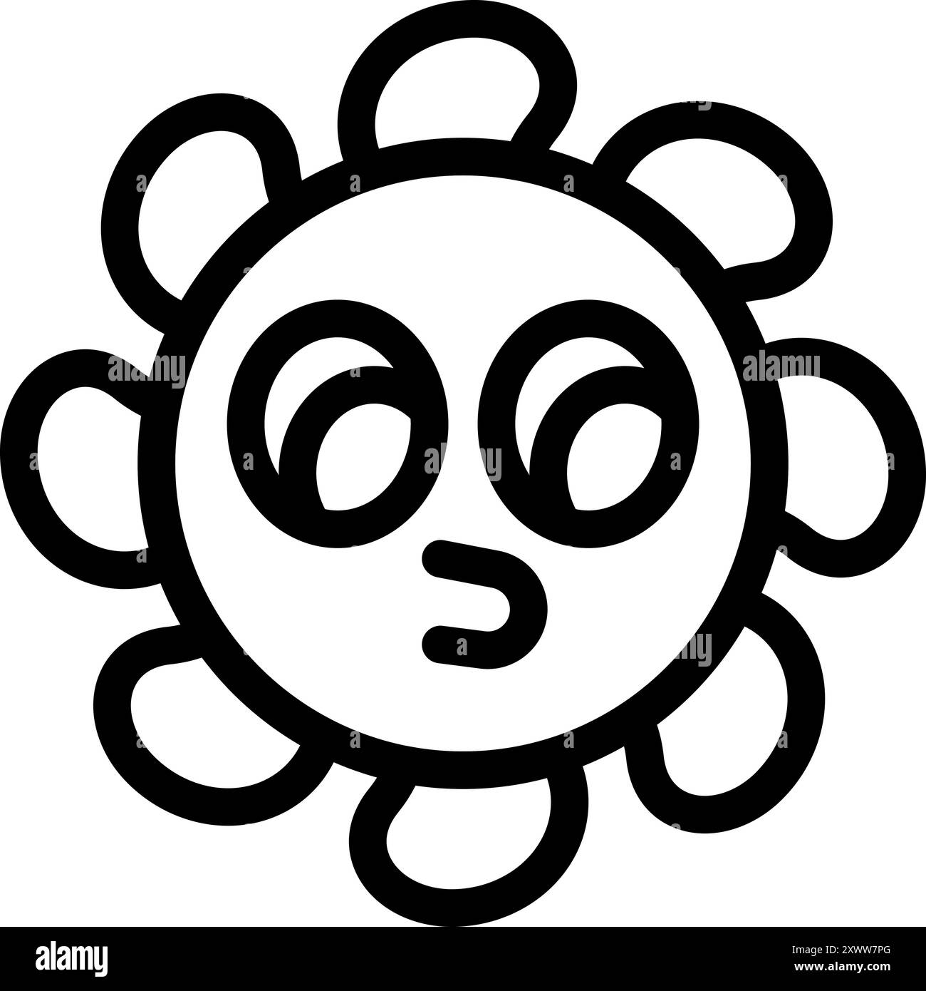 Cartoon sun is showing a surprised emotion with its mouth open Stock ...