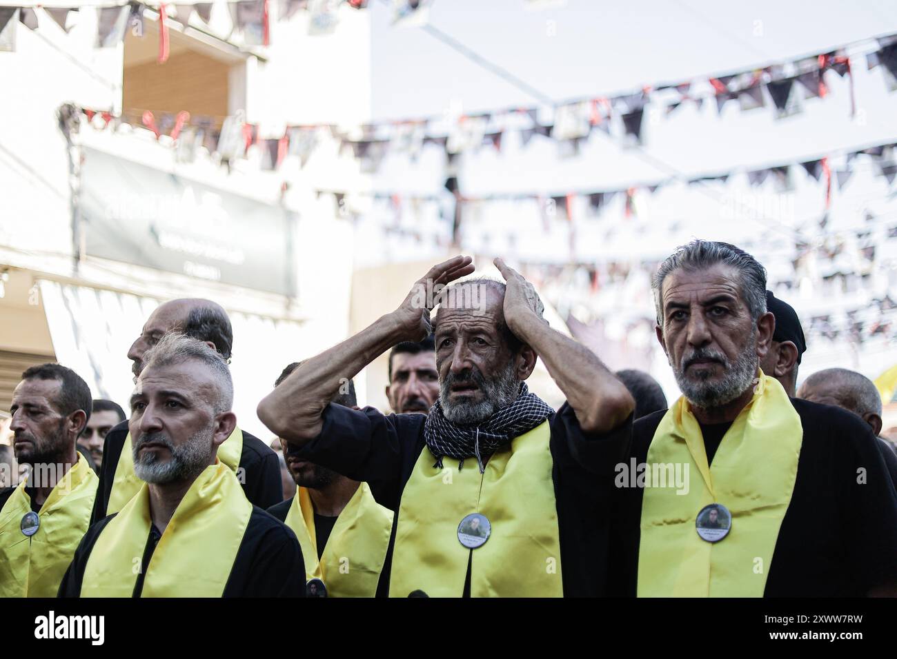 Majdal Slim, Lebanon. 20th Aug, 2024. The father of slain Hezbollah ...