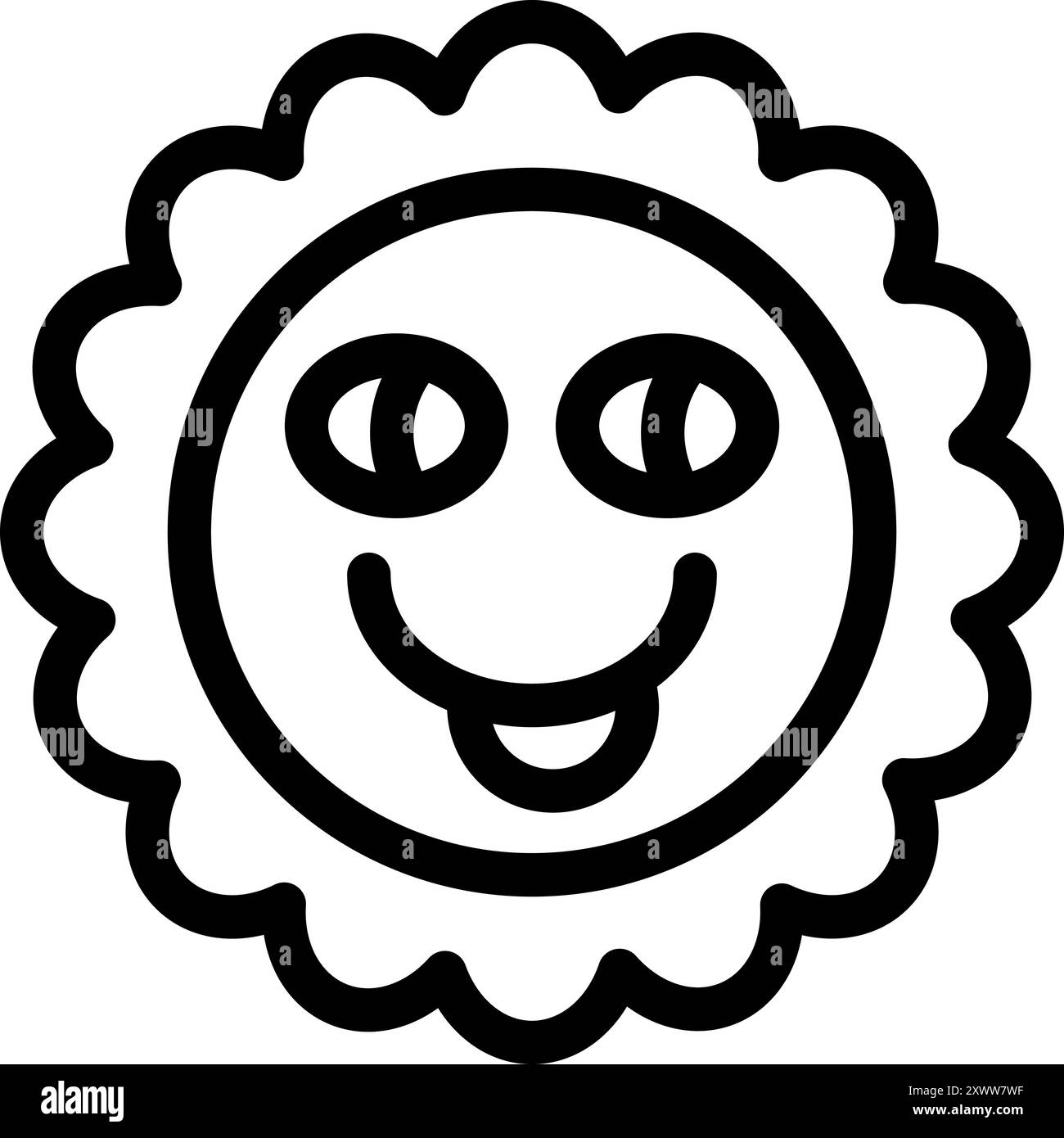 Cartoon illustration of a funny sun character sticking its tongue out ...