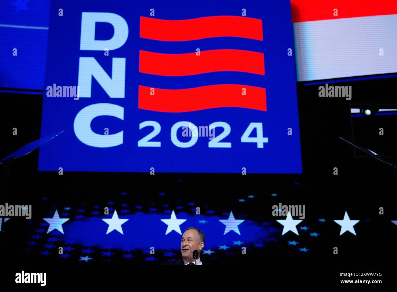 Second gentleman Douglas Emhoff speaks during the Democratic National ...