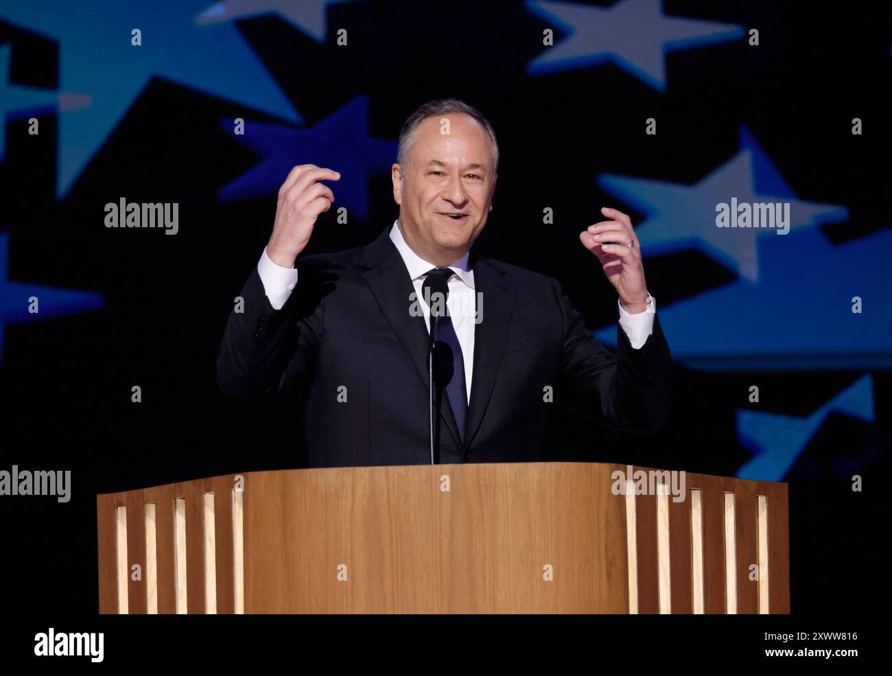 Chicago, United States. 20th Aug, 2024. Second Gentleman Doug Emhoff ...