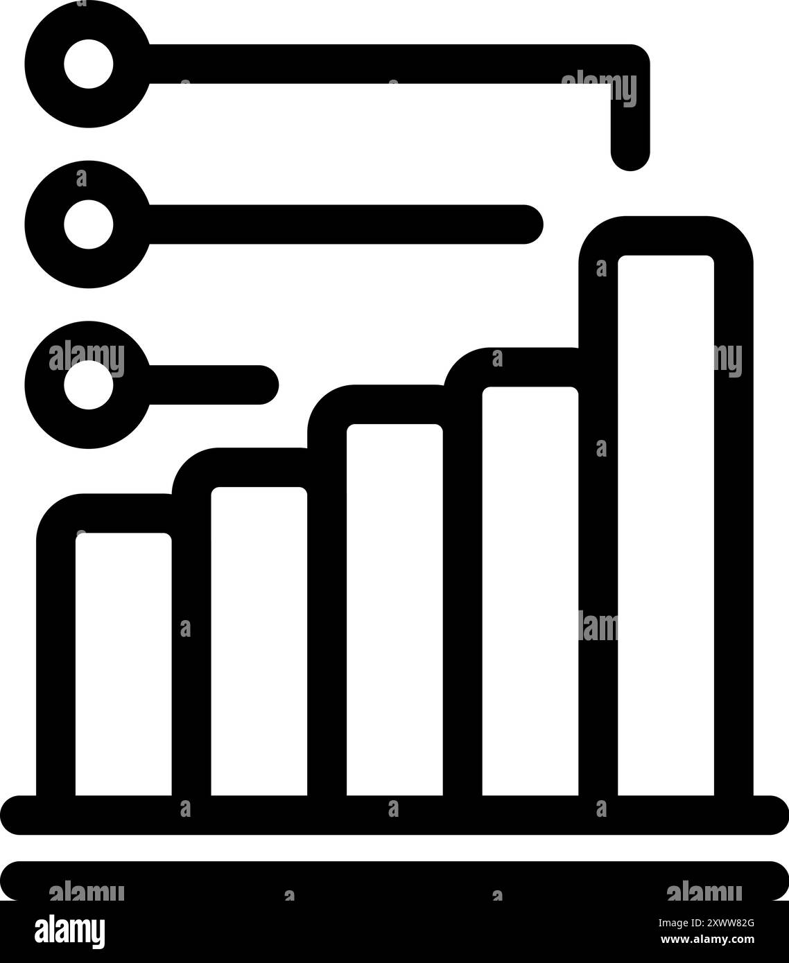 Simple vector icon of a bar graph showing positive growth with a rising ...