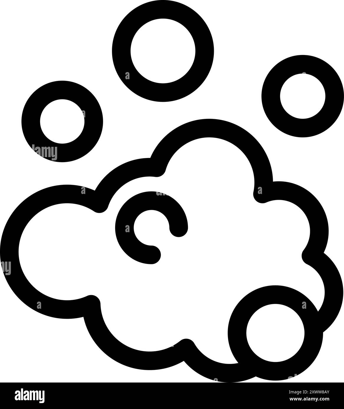 Fluffy soap suds floating with bubbles forming while washing and ...