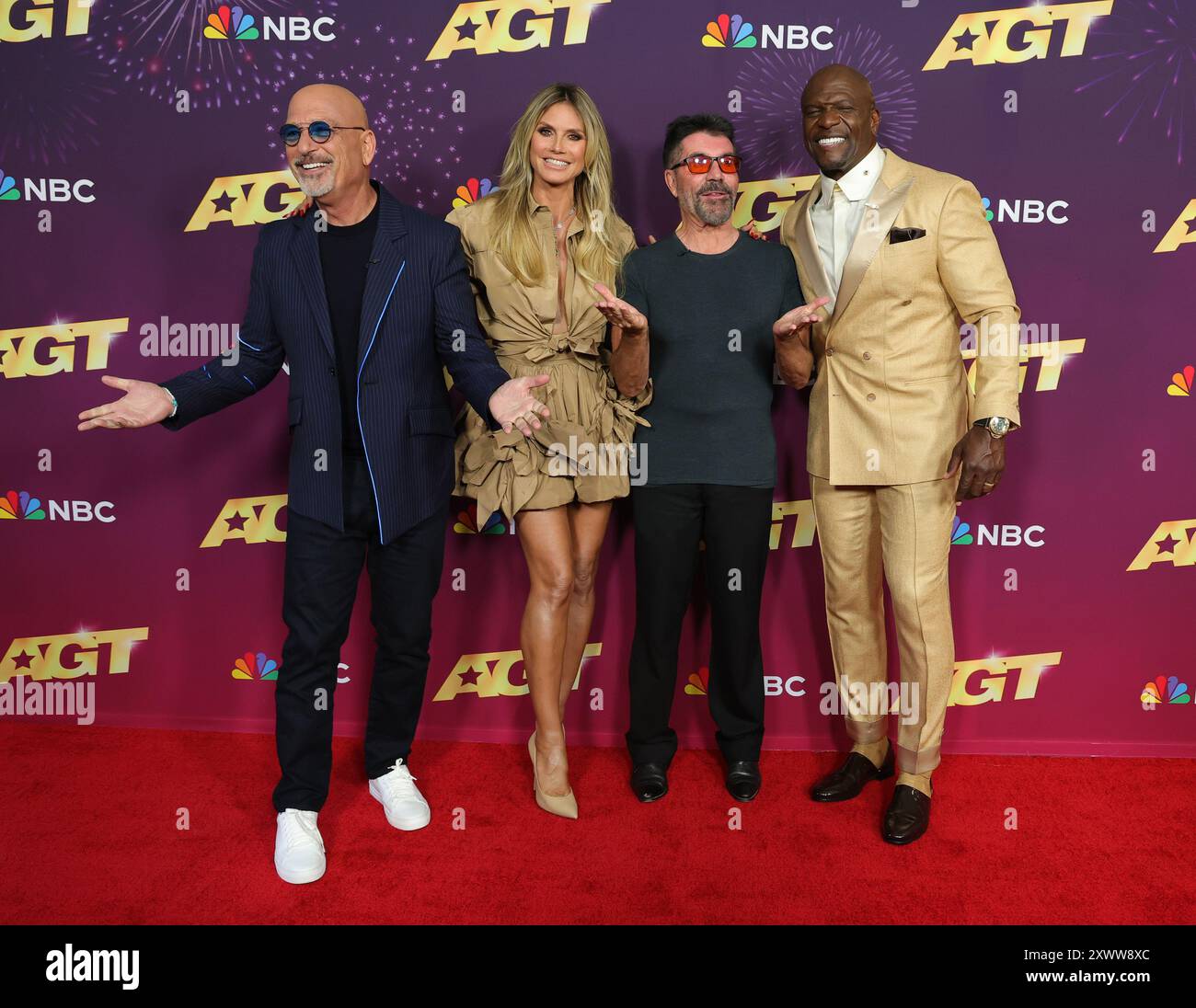 Pasadena, Ca. 20th Aug, 2024. Hpwie Mandel, Heidi Klum, Simon Cowell ...
