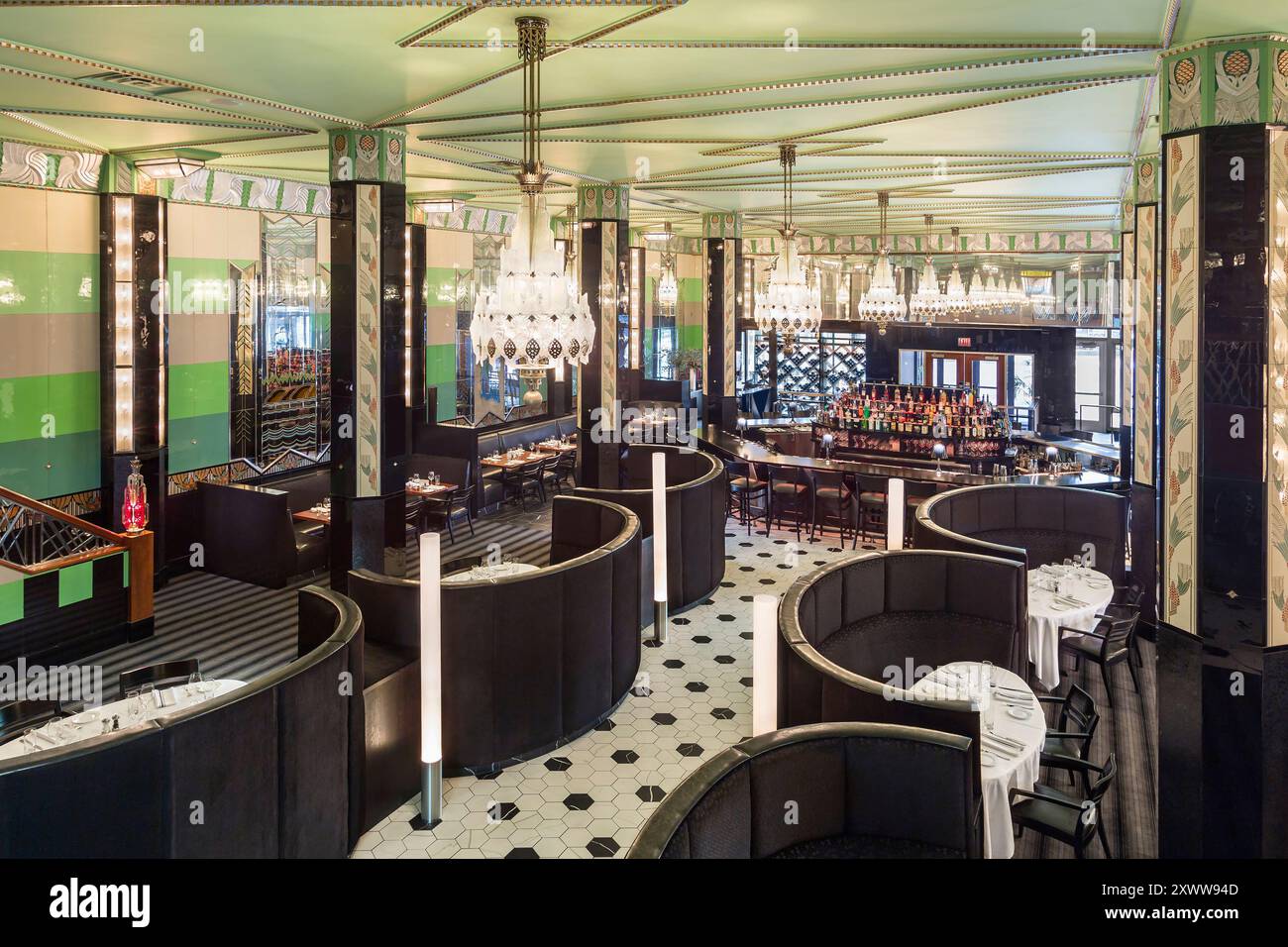 Historic art deco restaurant viewed from above Stock Photo - Alamy