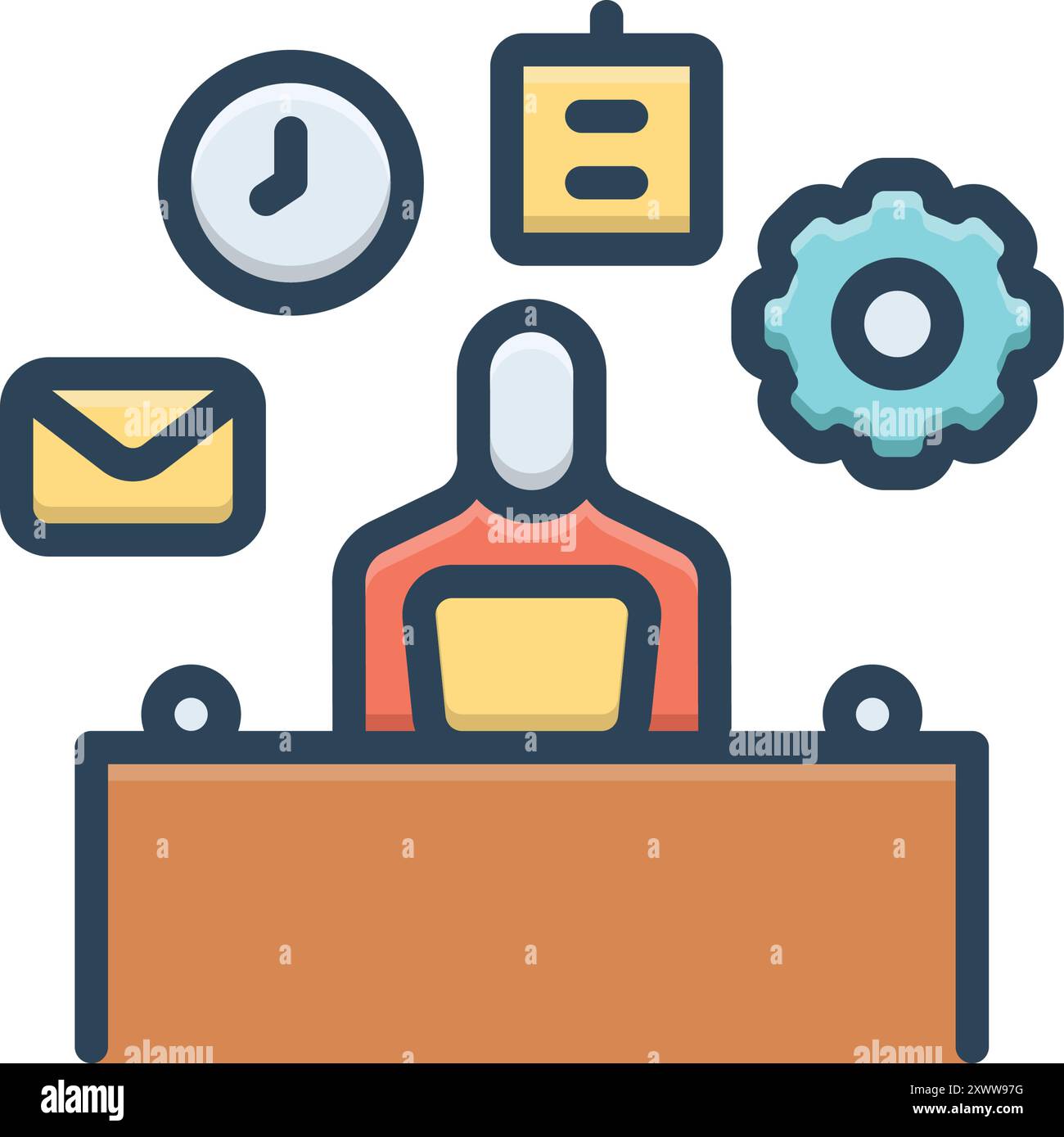 Multitasking employee Stock Vector Images - Alamy