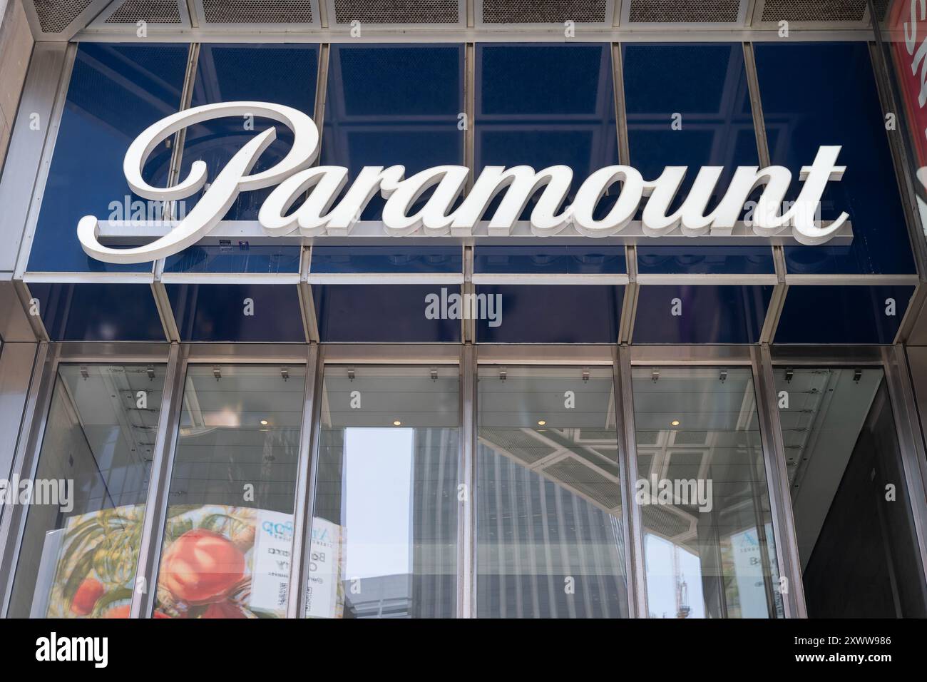 View of Paramount office building on Times Square in New York on August 20, 2024 as Paramount ...