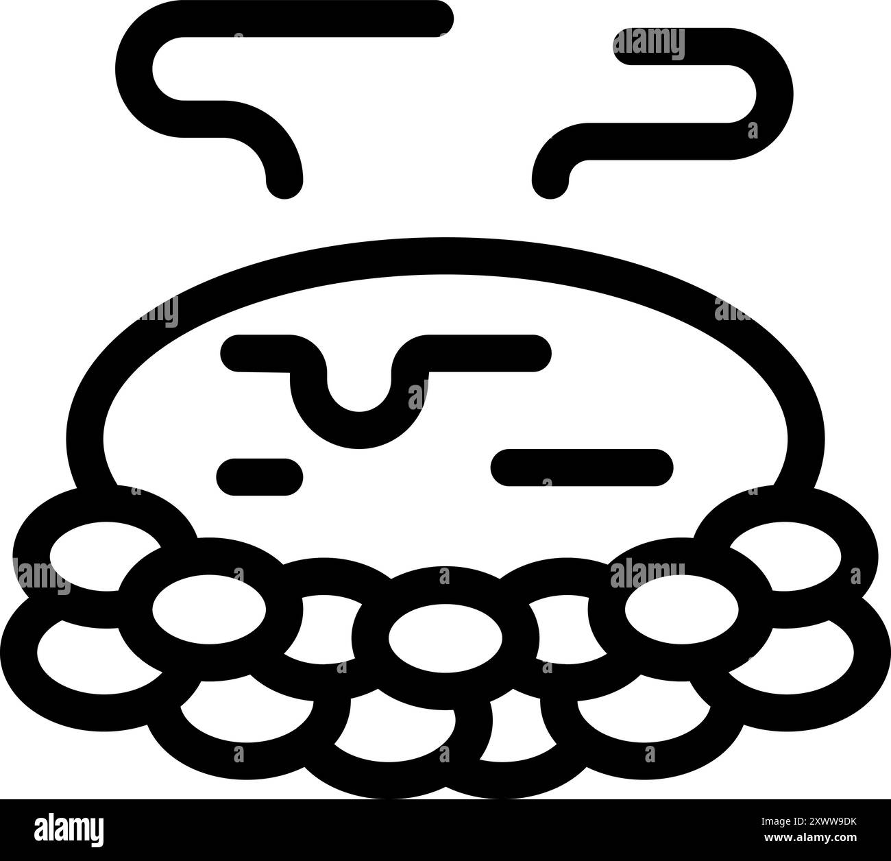 Hot spring surrounded by stones, representing relaxation, nature, and ...