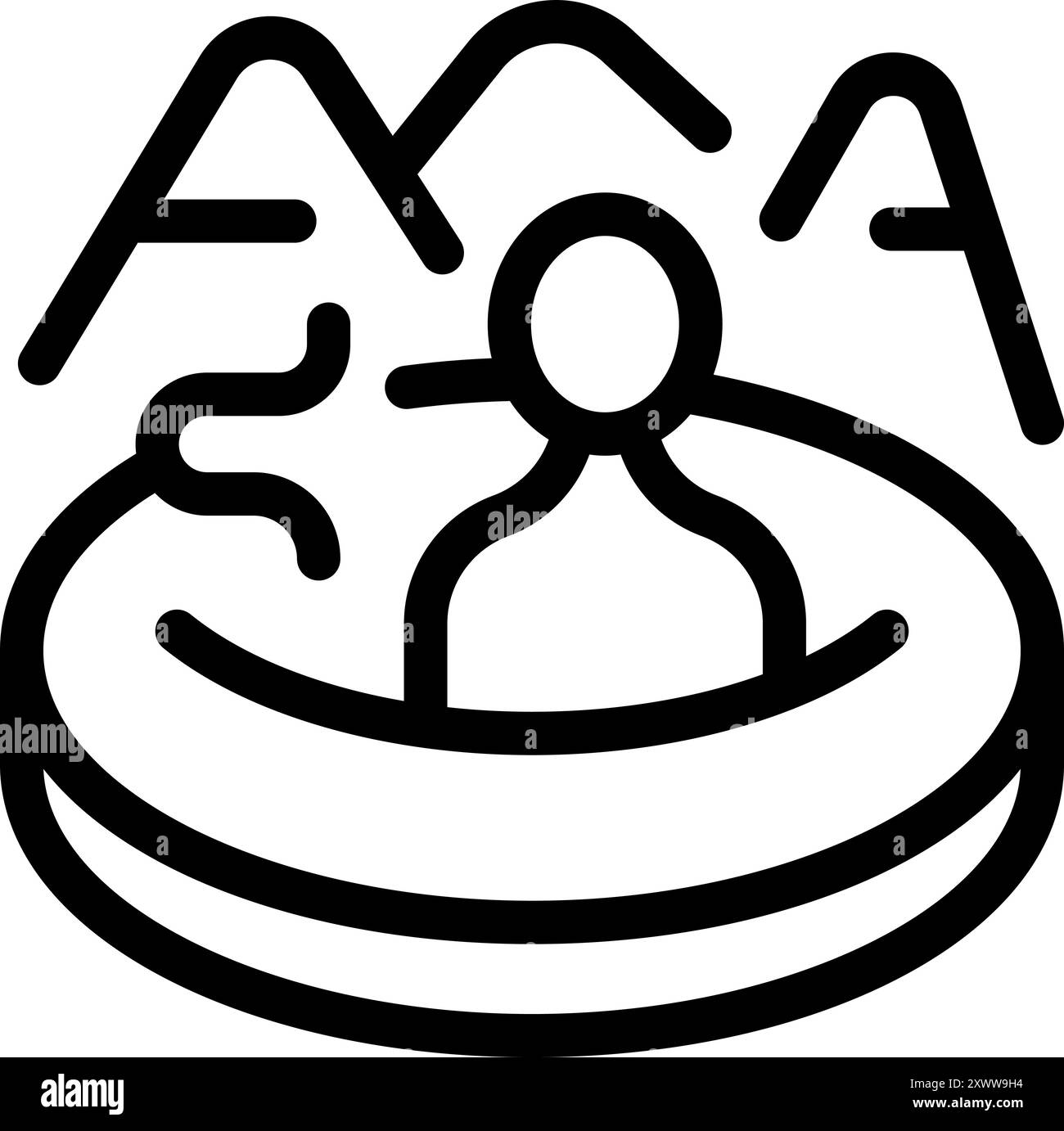 Hot tub with mountain view Stock Vector Images - Alamy