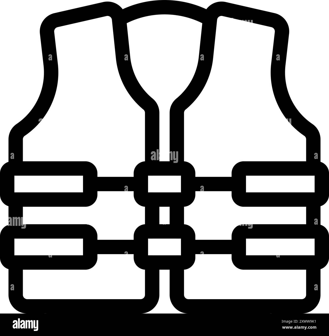 Simple line icon of a life jacket, essential safety equipment for ...