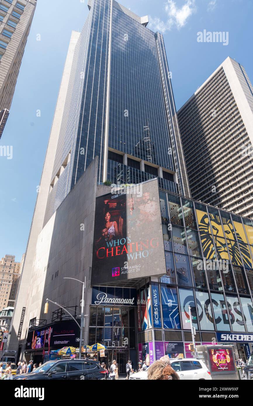 New York, USA. 20th Aug, 2024. View of Paramount office building on ...