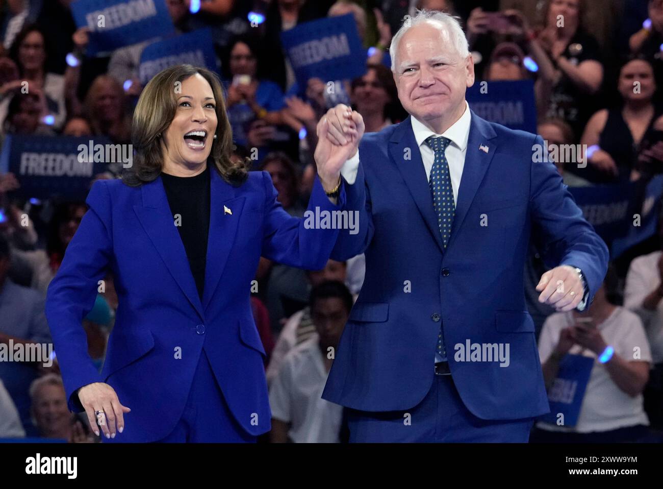 Democratic presidential nominee Vice President Kamala Harris and ...
