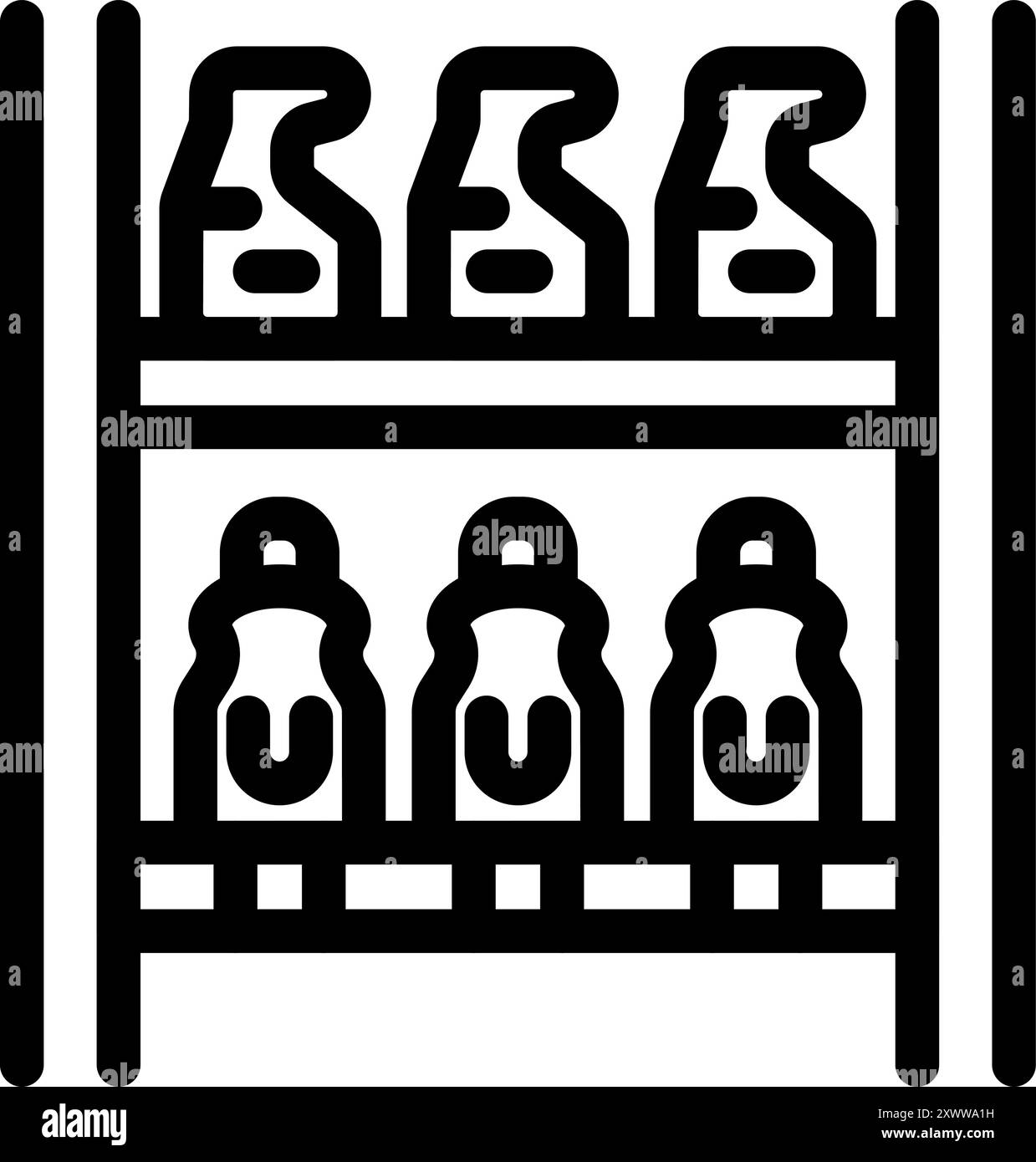 Warehouse storage racks holding cleaning supplies and chemicals ...