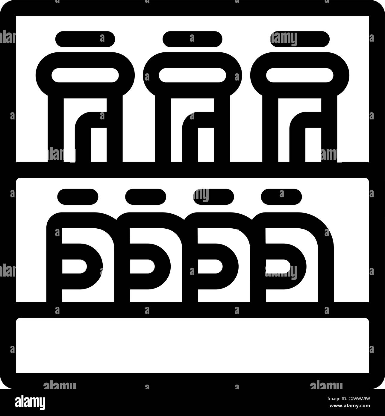 Yogurt dairy products supermarket Black and White Stock Photos & Images ...